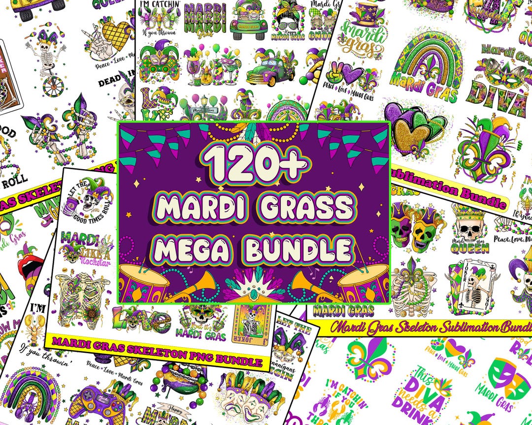 120 Files Mardi Gras Bundle Png Svg, Mega Bundle Mardi Grass, Happy ...