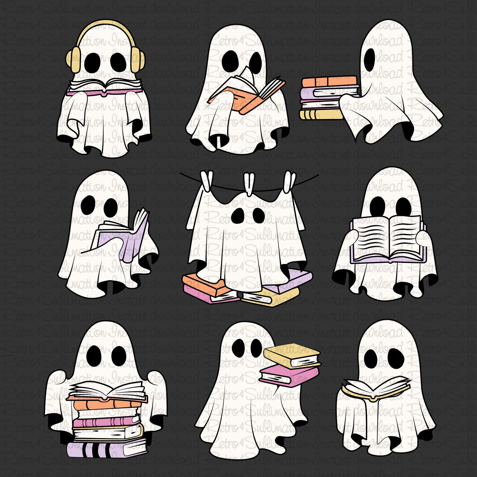 Ghost and Book Png, Teacher Halloween Png, Book Lover Png, Teacher ...