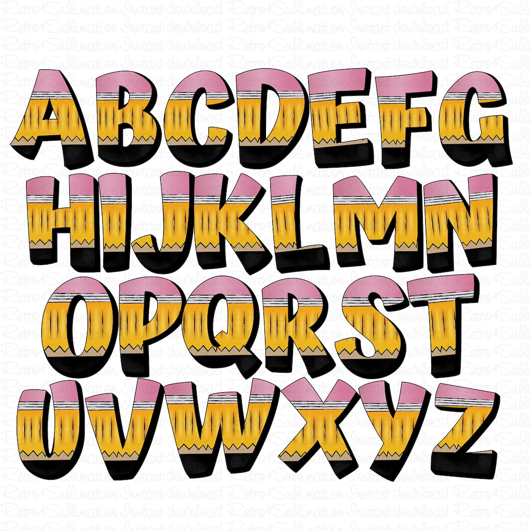 Abcd Alphabets Png, Abcd Pencil Design Png, School Alpha Png, Teacher ...