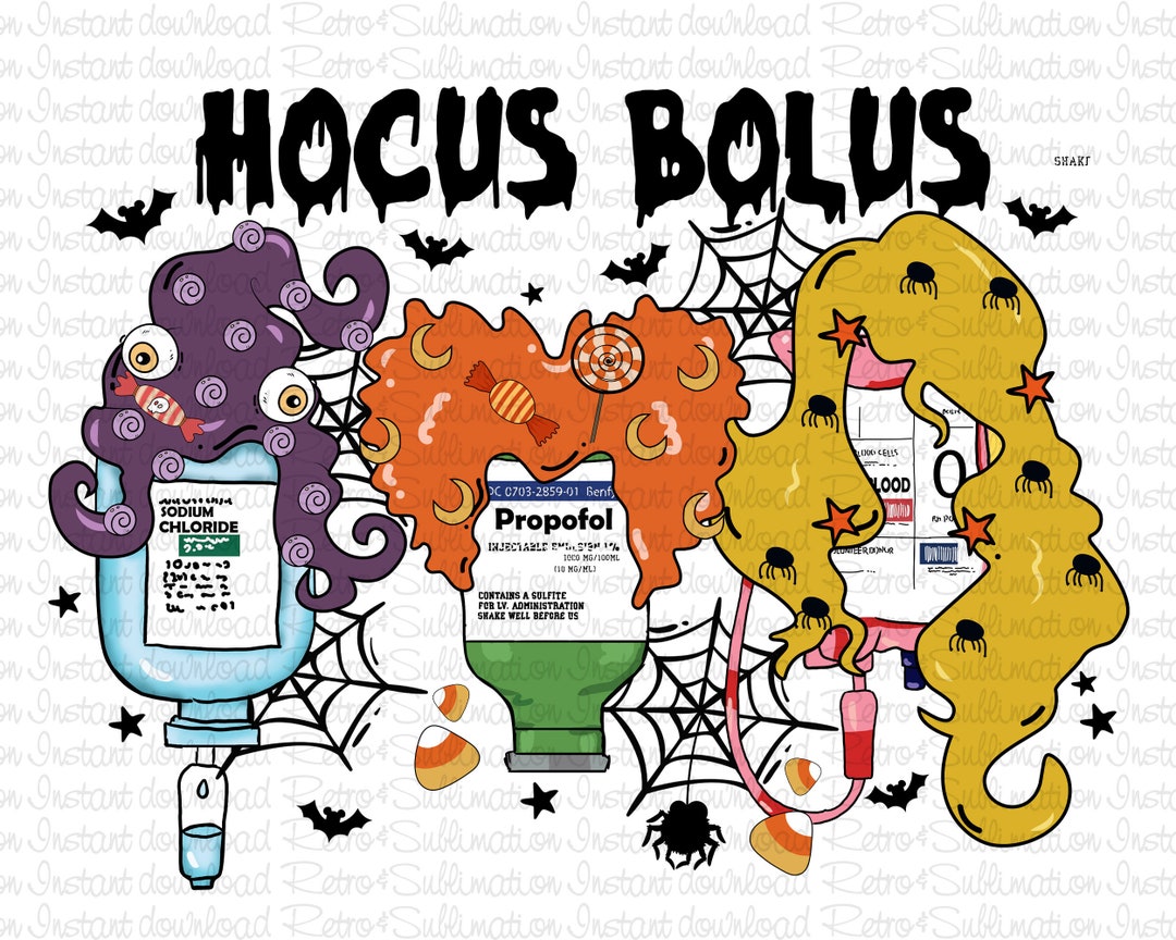 Hocus Bolus Halloween Nursing PNG, Funny Nurse Halloween Hocus Bolus ...