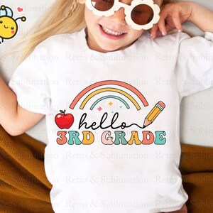Hello 3rd Grade Rainbow Svg, First Day of School Svg, Back to School ...