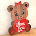 Personalized Teddy Bear With Heart SVG Laser Cut, Valentines Day Gift ...