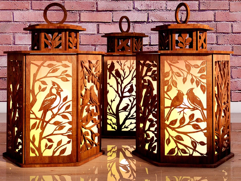 Cardinal Bird Candle Holder Laser Cut, Cardinal Lamp Night Svg Laser ...