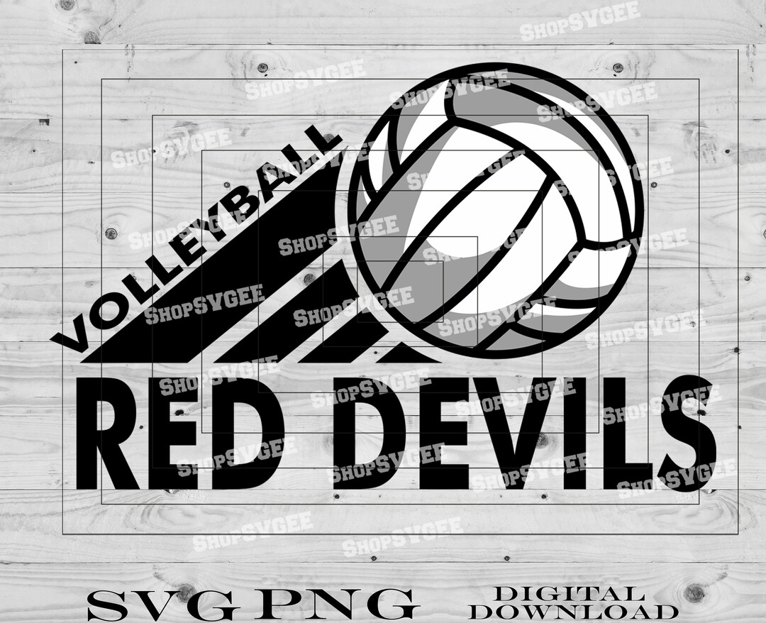 Red Devils Volleyball Svg - Etsy
