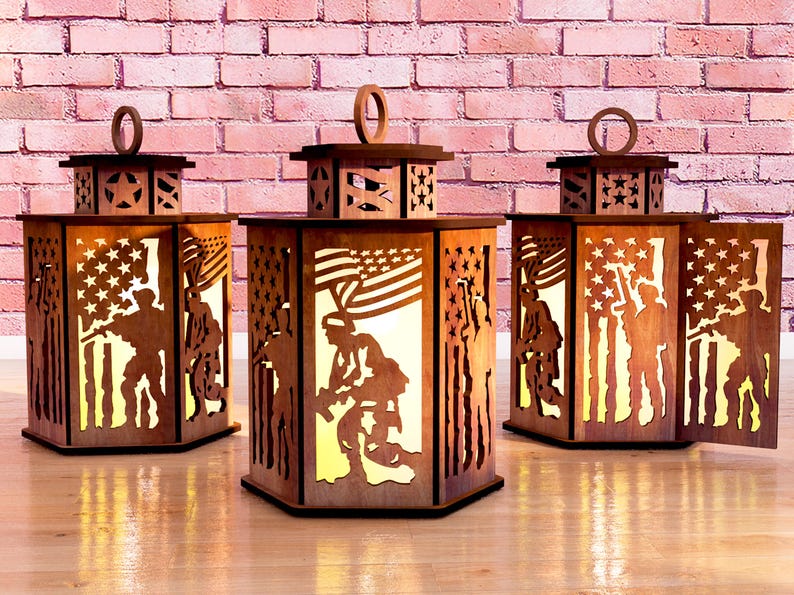 US Soldier Candle Holder Laser Cut, Soldier Lamp Night Svg Laser Cut - Etsy