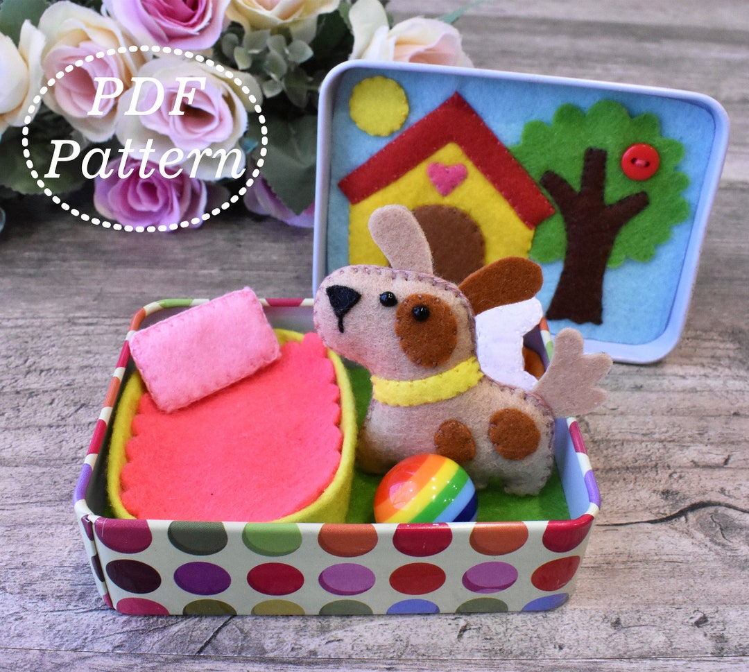 Felt Dog House Pattern Pdf, Miniature Dog Play Set Felt PDF Pattern - Etsy
