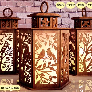 Cardinal Bird Candle Holder Laser Cut, Cardinal Lamp Night Svg Laser ...