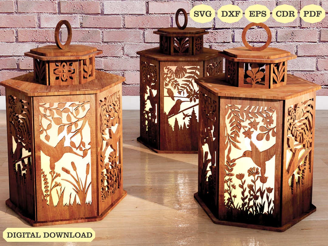 Hummingbird Tree Luminary Laser Cut, Hummingbird Svg Laser Cut - Etsy