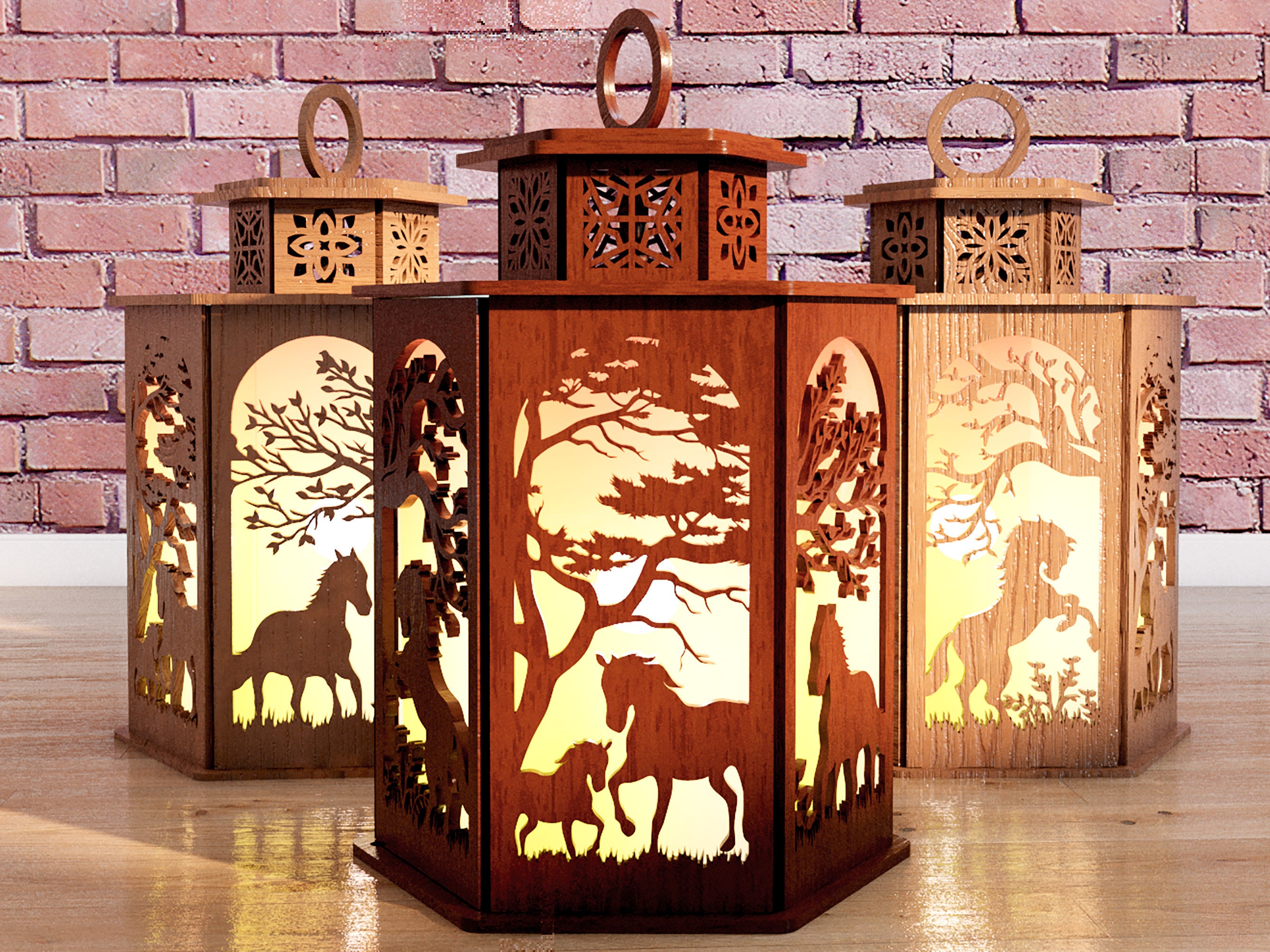 Horse Lamp Decoration Svg, Horse Lantern Laser Cut Svg - Etsy