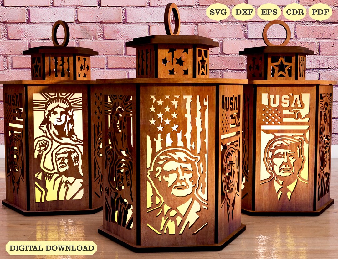 TRUMP Candle Holder Laser Cut, Donald Trump Lamp Night Svg Laser Cut - Etsy