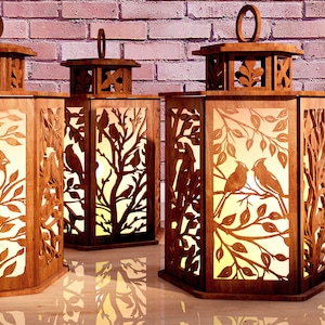 Cardinal Bird Candle Holder Laser Cut, Cardinal Lamp Night Svg Laser ...