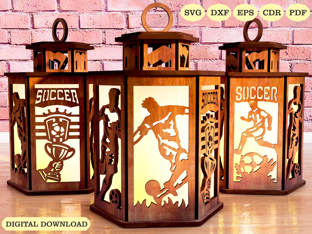 Soccer Candle Holder Laser Cut, Soccer Lamp Night Svg Laser Cut - Etsy
