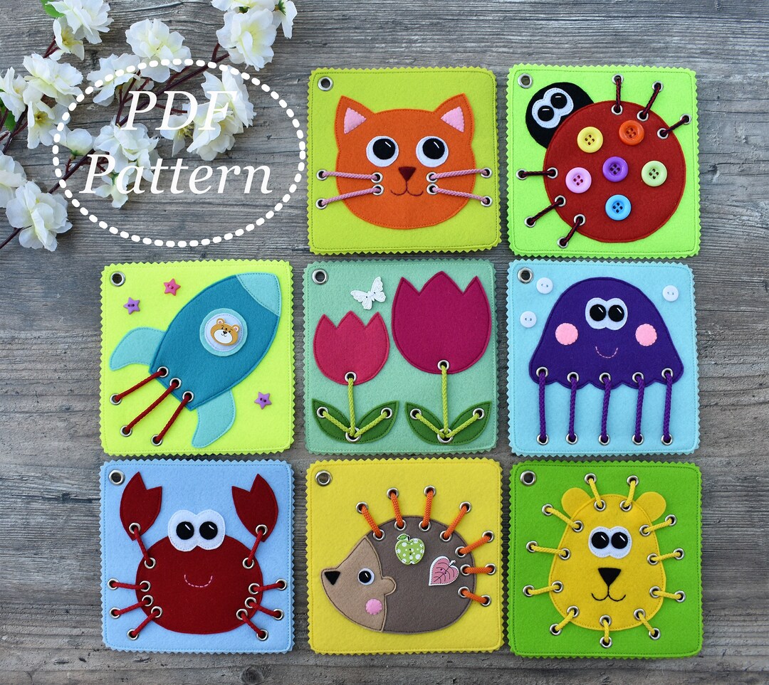 Felt Lacing Cards PDF Pattern - Etsy
