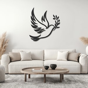 Bird Metal Wall Art,dove Inspired Design,peaceful Home Decor,elegant ...