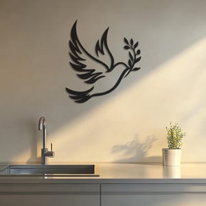 Bird Metal Wall Art,dove Inspired Design,peaceful Home Decor,elegant ...