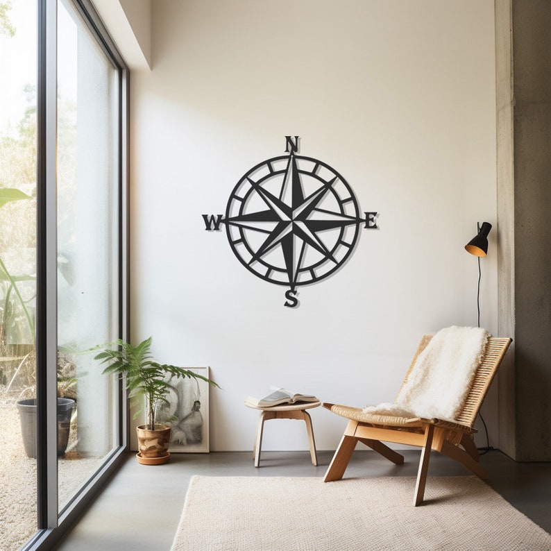 Compass Metal Wall Art, Polaris Star Inspired, North Star Design ...
