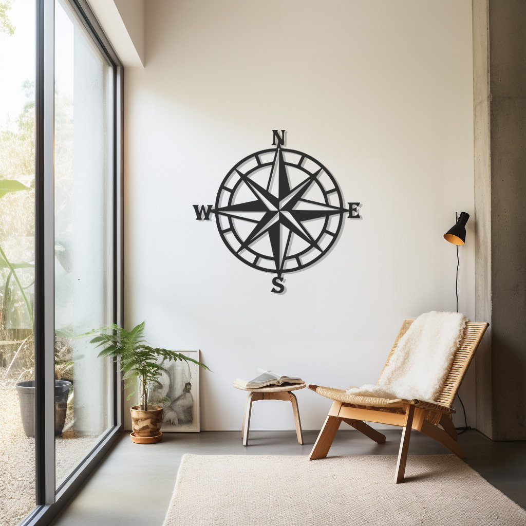Compass Metal Wall Art, Polaris Star Inspired, North Star Design ...