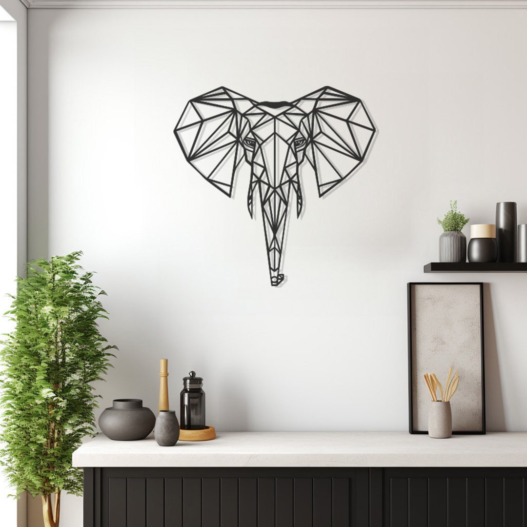 Geometric Elephant Metal Wall Art,modern Elephant Design,contemporary ...