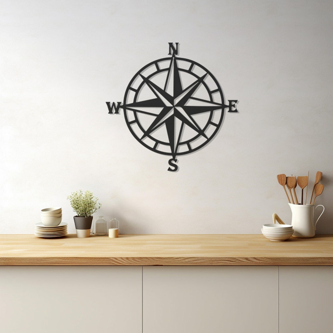 Compass Metal Wall Art, Polaris Star Inspired, North Star Design ...