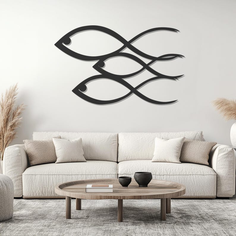 Charming Fish Aesthetic, Metal Wall Decor, Ocean Inspired Cute Fishes ...