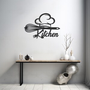 Kitchen Metal Wall Art, Cooking Enthusiast Gift, Chef Themed Artwork ...