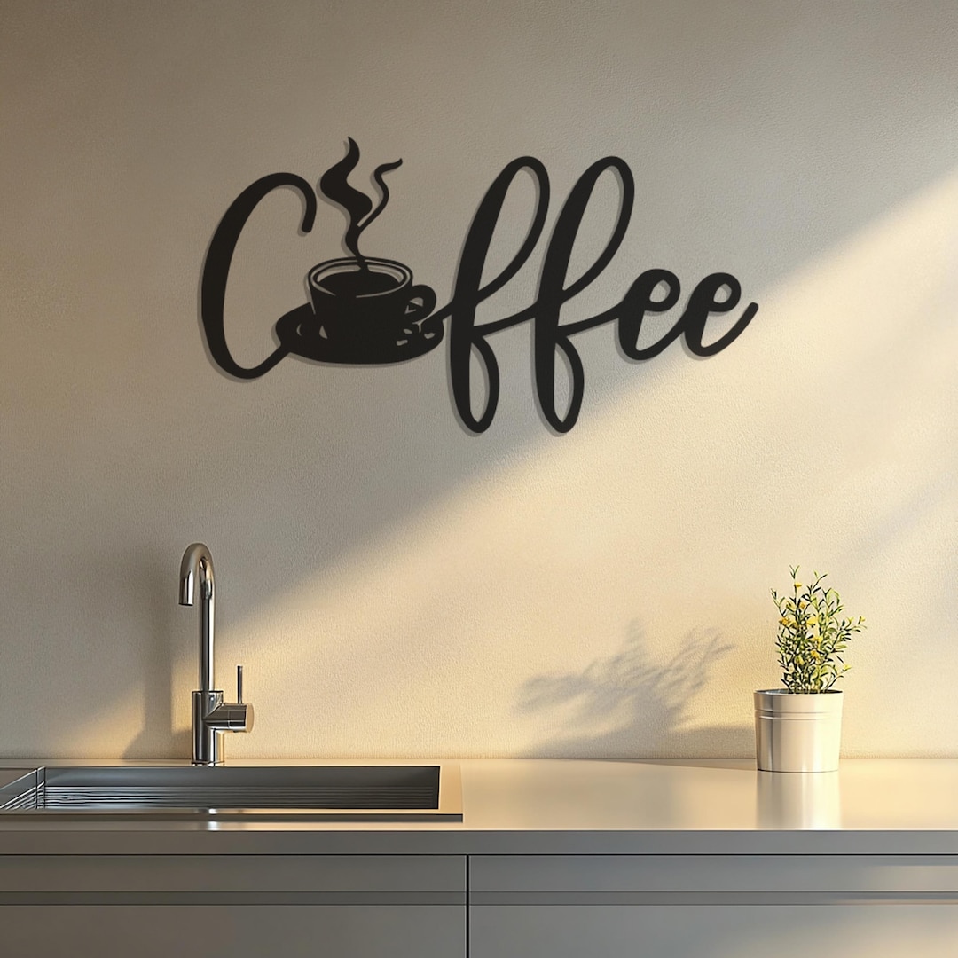 Coffee Metal Wall Art, Coffee Cup Decor, Wall Home Decor, Wall Art for ...