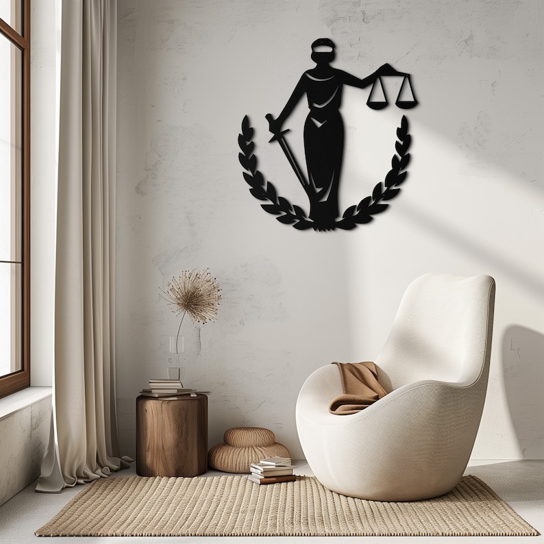 Lady Justice Metal Wall Art: Elegant Law Office Decor - Etsy