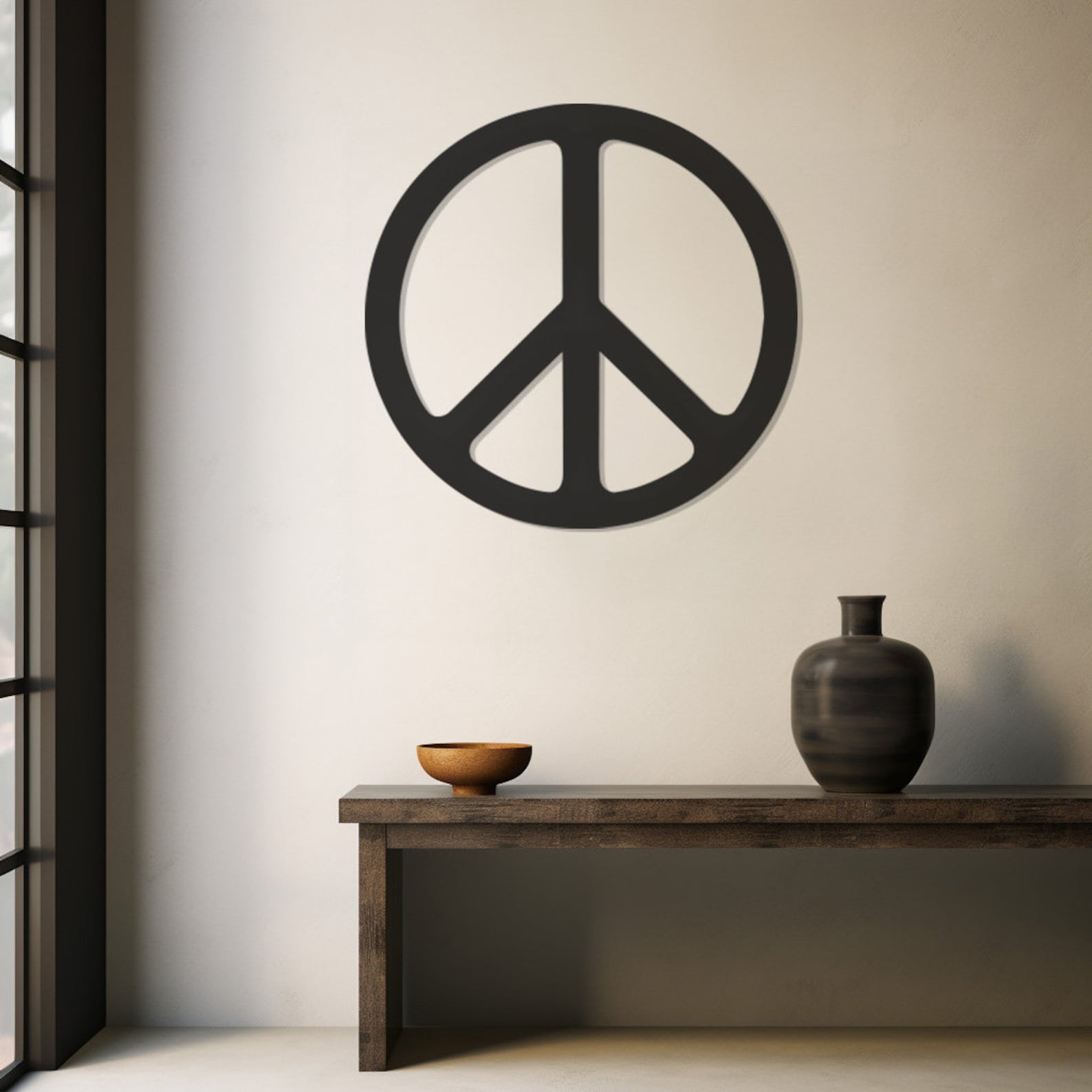 Peace Sign Metal Wall Art, Peace Decor,serene Modern Home Accent,symbol ...