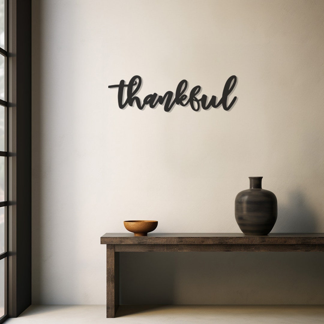 Thankful Metal Wall Art,grateful Design,inspirational Home Decor ...