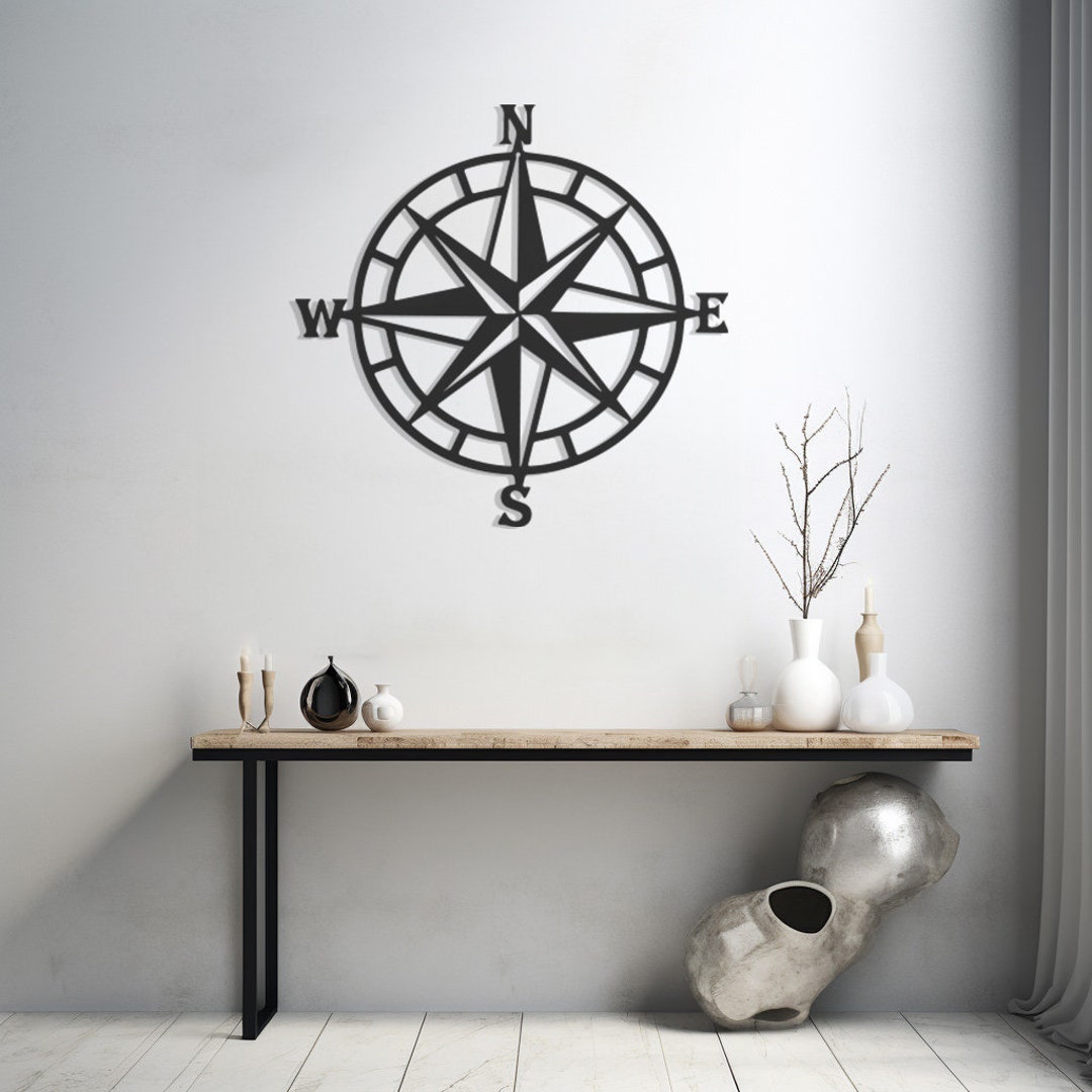 Compass Metal Wall Art, Polaris Star Inspired, North Star Design ...