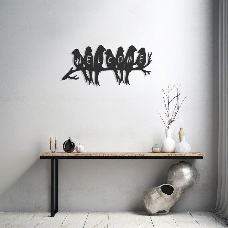 Welcome Sign With Birds - Etsy