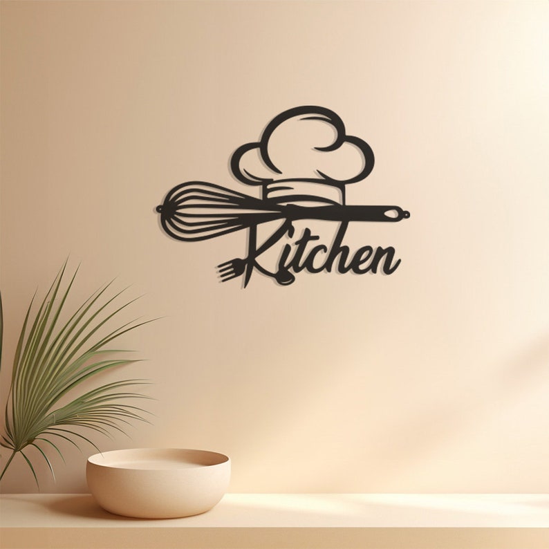Kitchen Metal Wall Art, Cooking Enthusiast Gift, Chef Themed Artwork ...