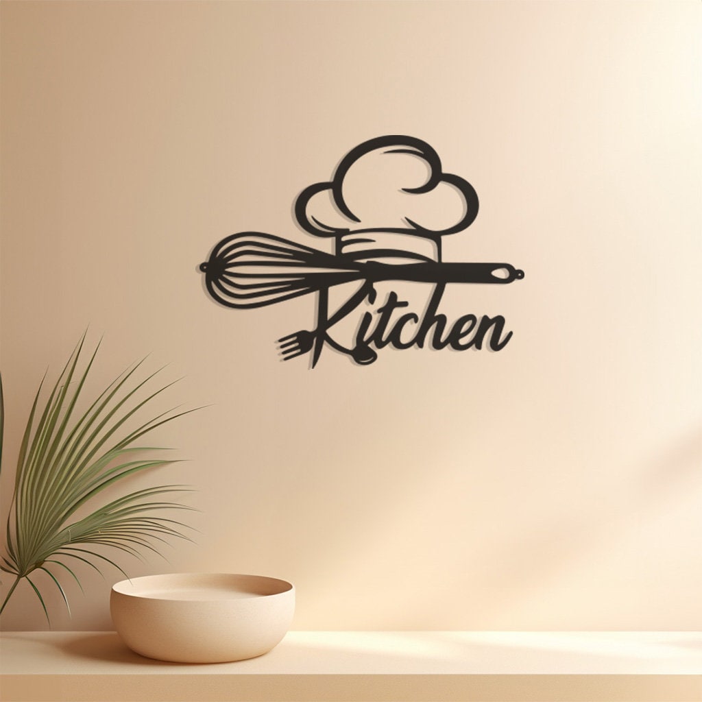 Kitchen Metal Wall Art, Cooking Enthusiast Gift, Chef Themed Artwork ...