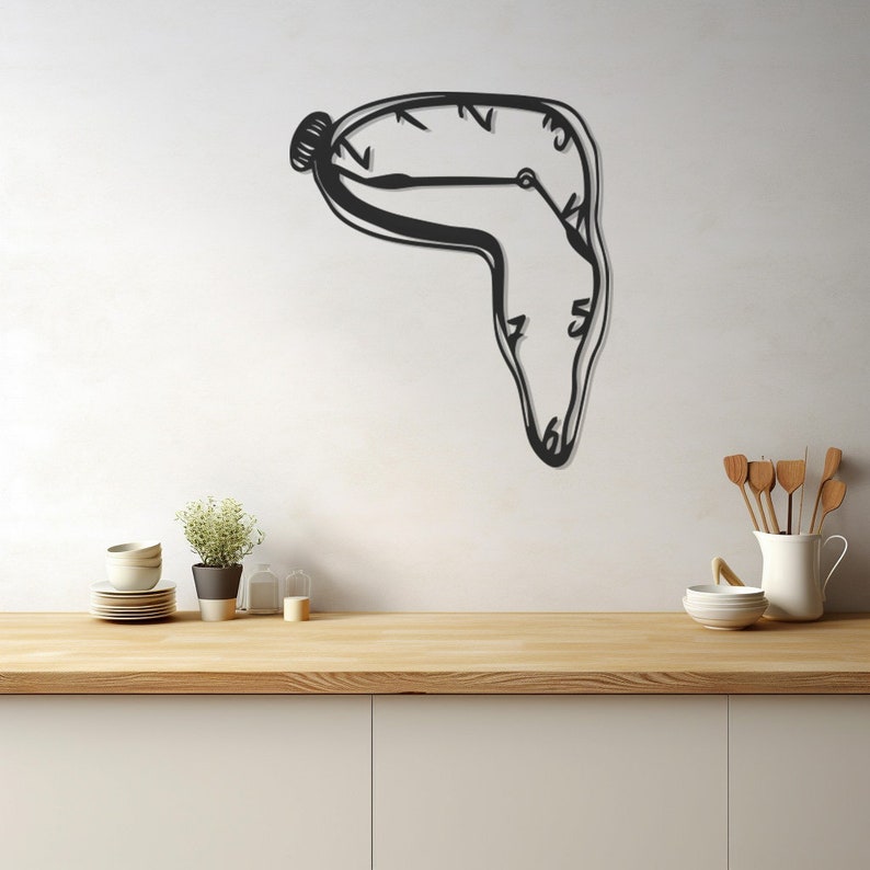 Melting Clock Metal Wall Art,surrealism Inspired Metal,salvador Dali ...