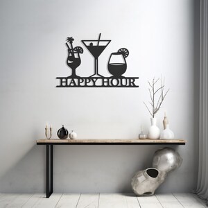 Happy Hour Metal Wall Art, Cocktail Hour Decor,cheers to Good Times ...