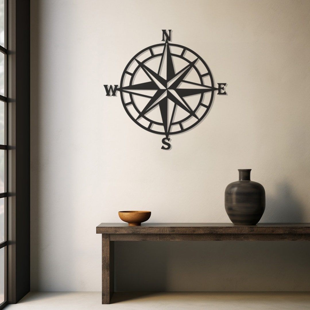 Compass Metal Wall Art, Polaris Star Inspired, North Star Design ...