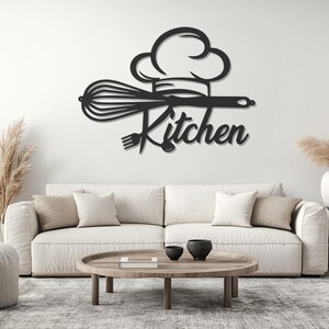 Kitchen Metal Wall Art, Cooking Enthusiast Gift, Chef Themed Artwork ...