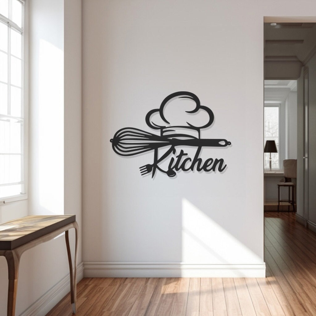 Kitchen Metal Wall Art, Cooking Enthusiast Gift, Chef Themed Artwork ...