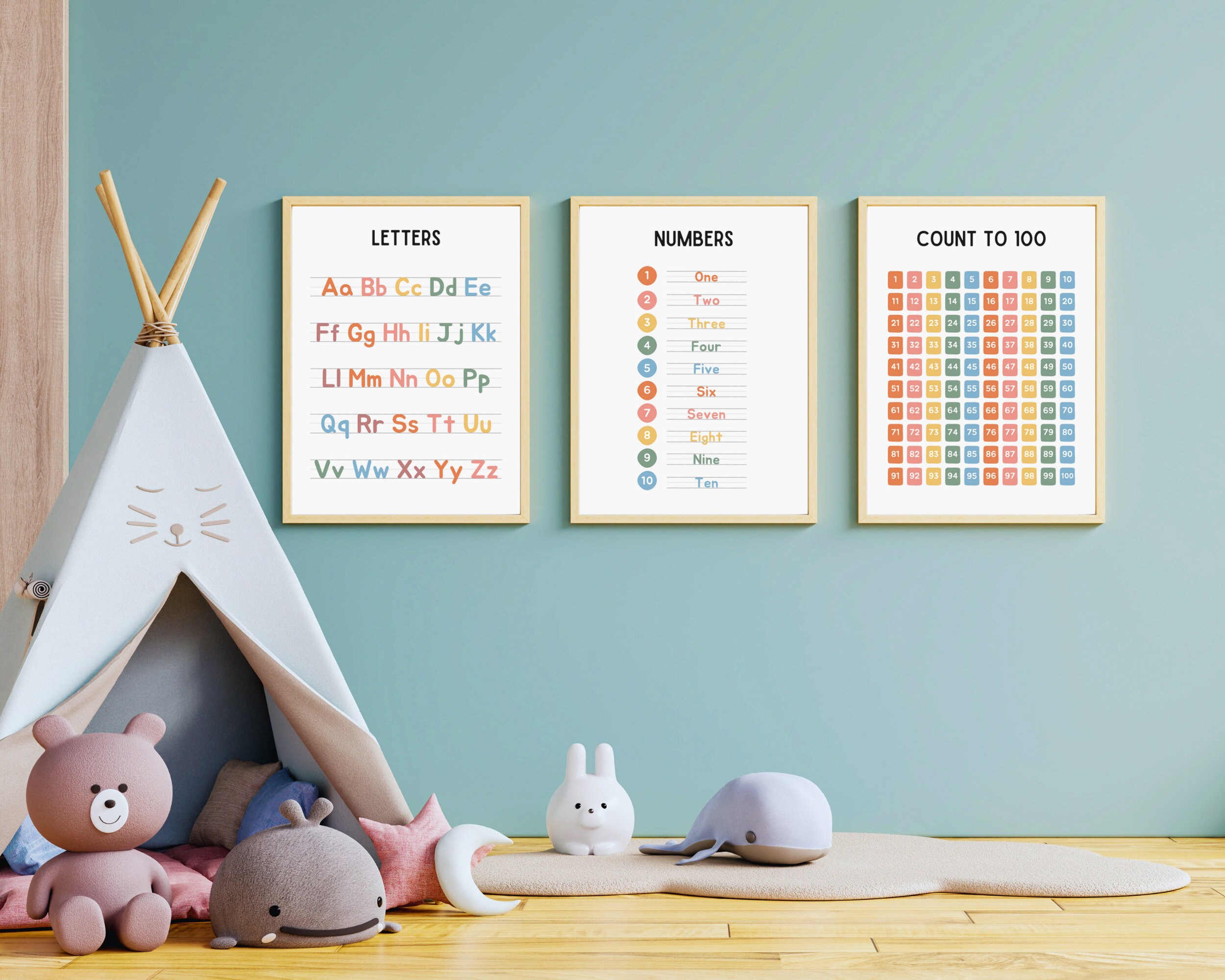 24 Educational Poster Kids Bundle, Digital Learning Charts Homeschool ...
