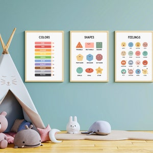 24 Educational Poster Kids Bundle, Digital Learning Charts Homeschool ...