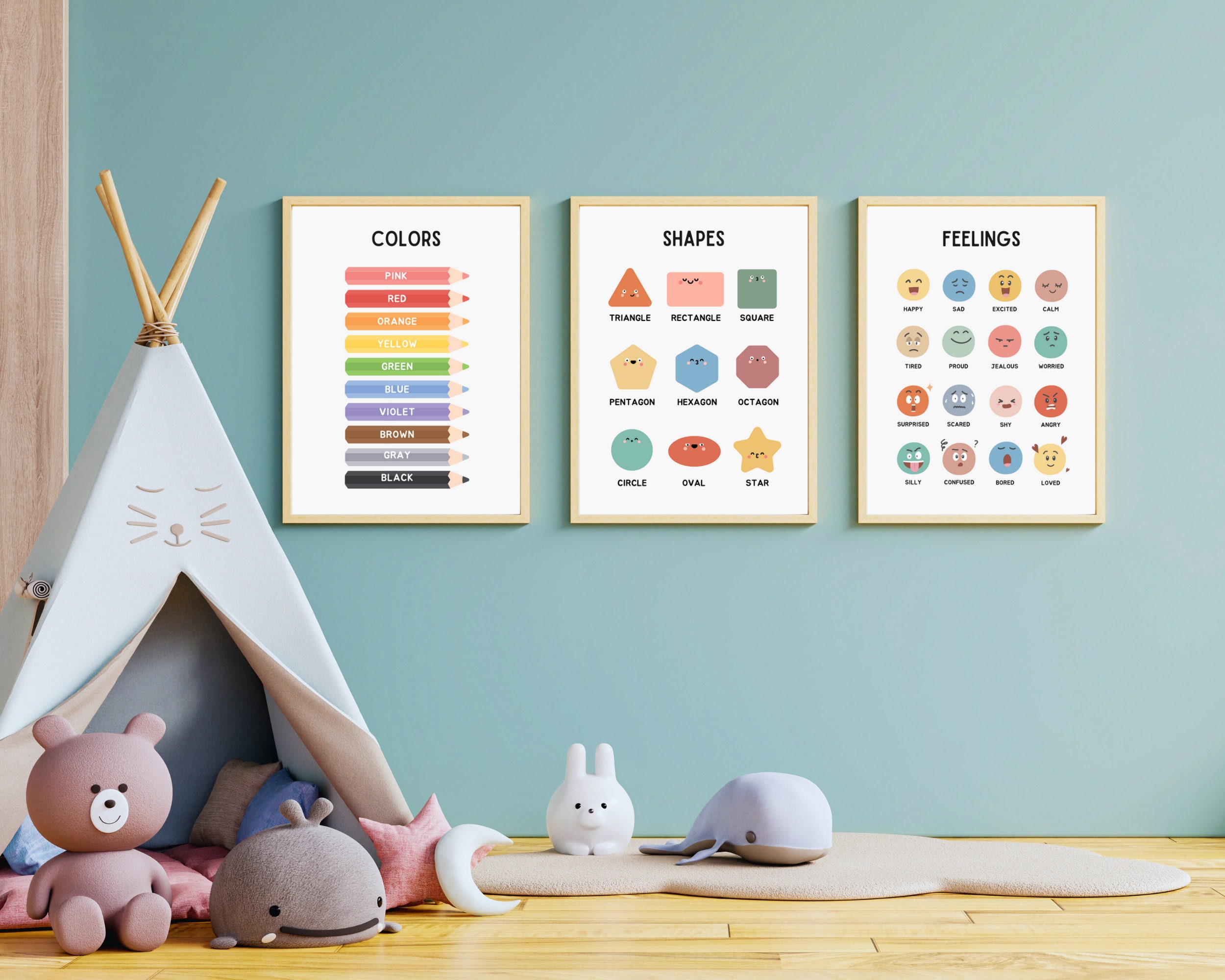 24 Educational Poster Kids Bundle, Digital Learning Charts Homeschool ...