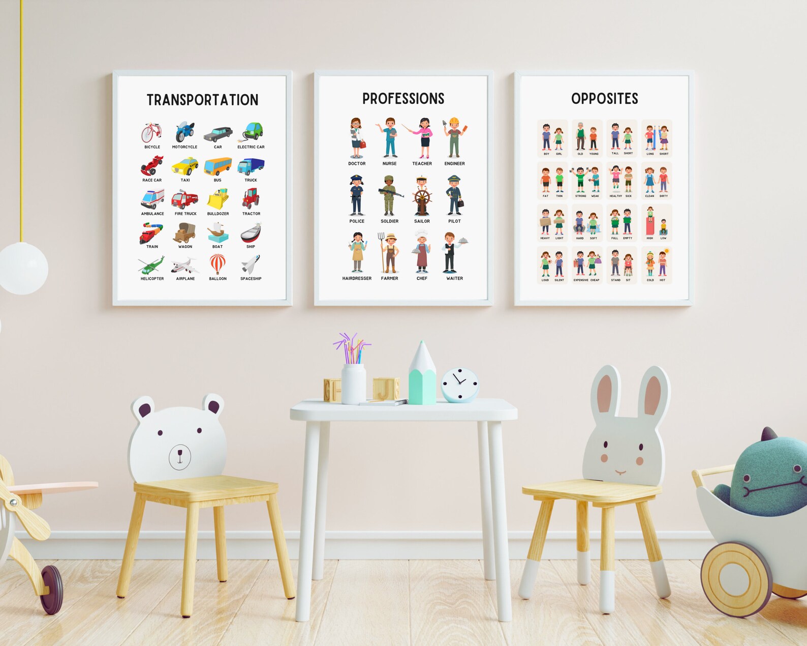 24 Educational Poster Kids Bundle, Digital Learning Charts Homeschool ...