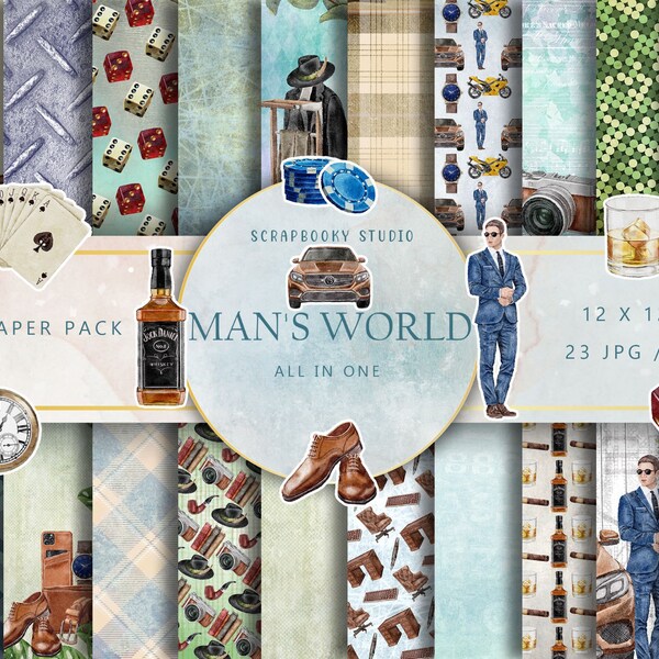 Masculine Digital Paper - Etsy