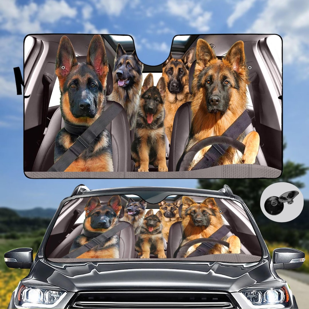 German Shepherd Family Car Sunshade, German Shepherd Car Sunshade ...