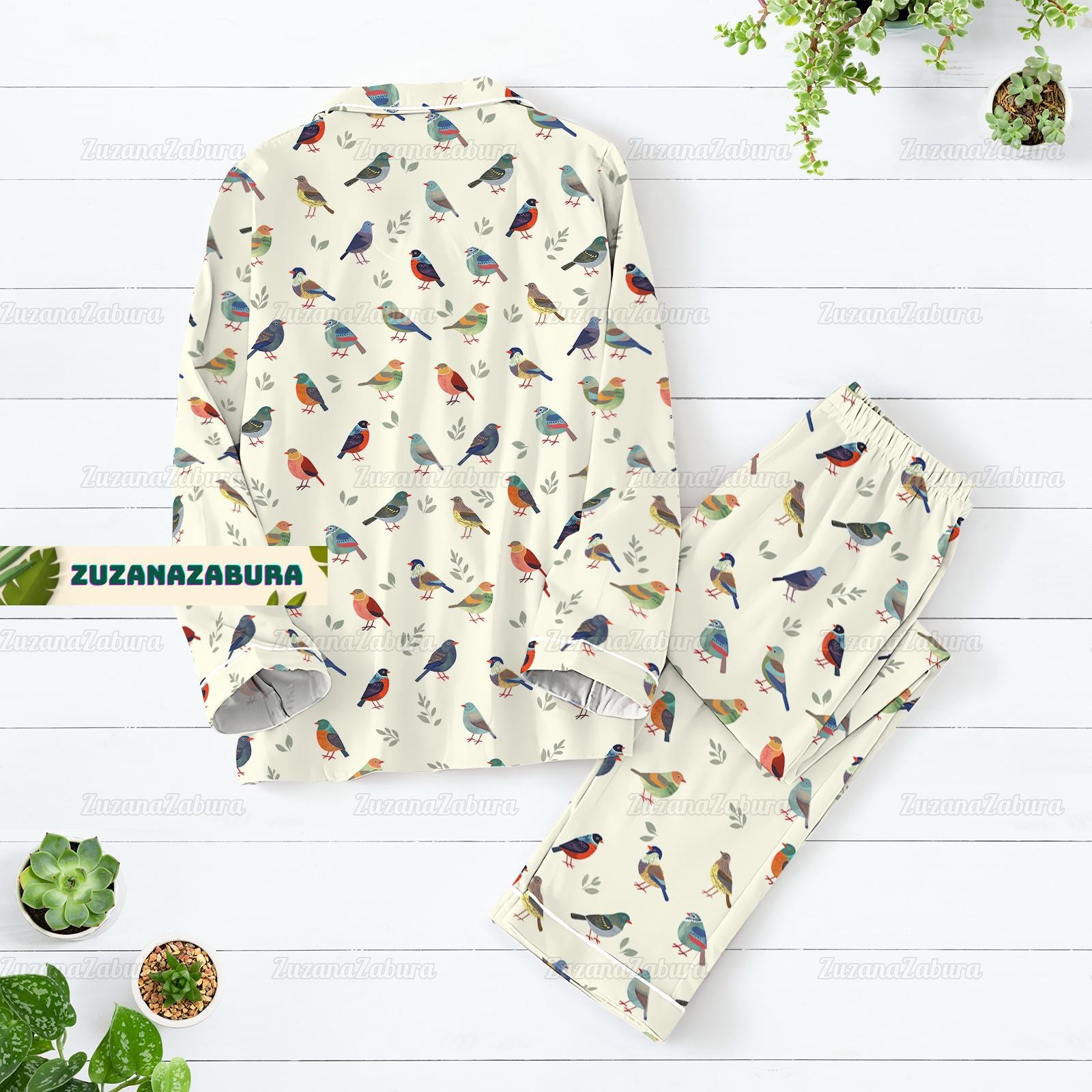 Bird Pajamas Set, Bird Pajamas, Bird Lover Gift, Funny Bird Shirt, Gift ...