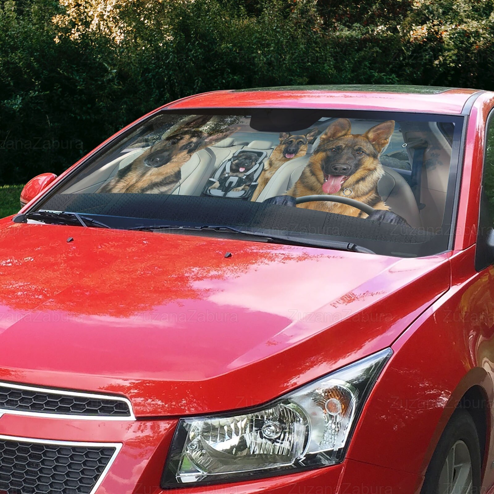 German Shepherd Car Sunshade, German Shepherd Sunshade, Dogs Family ...