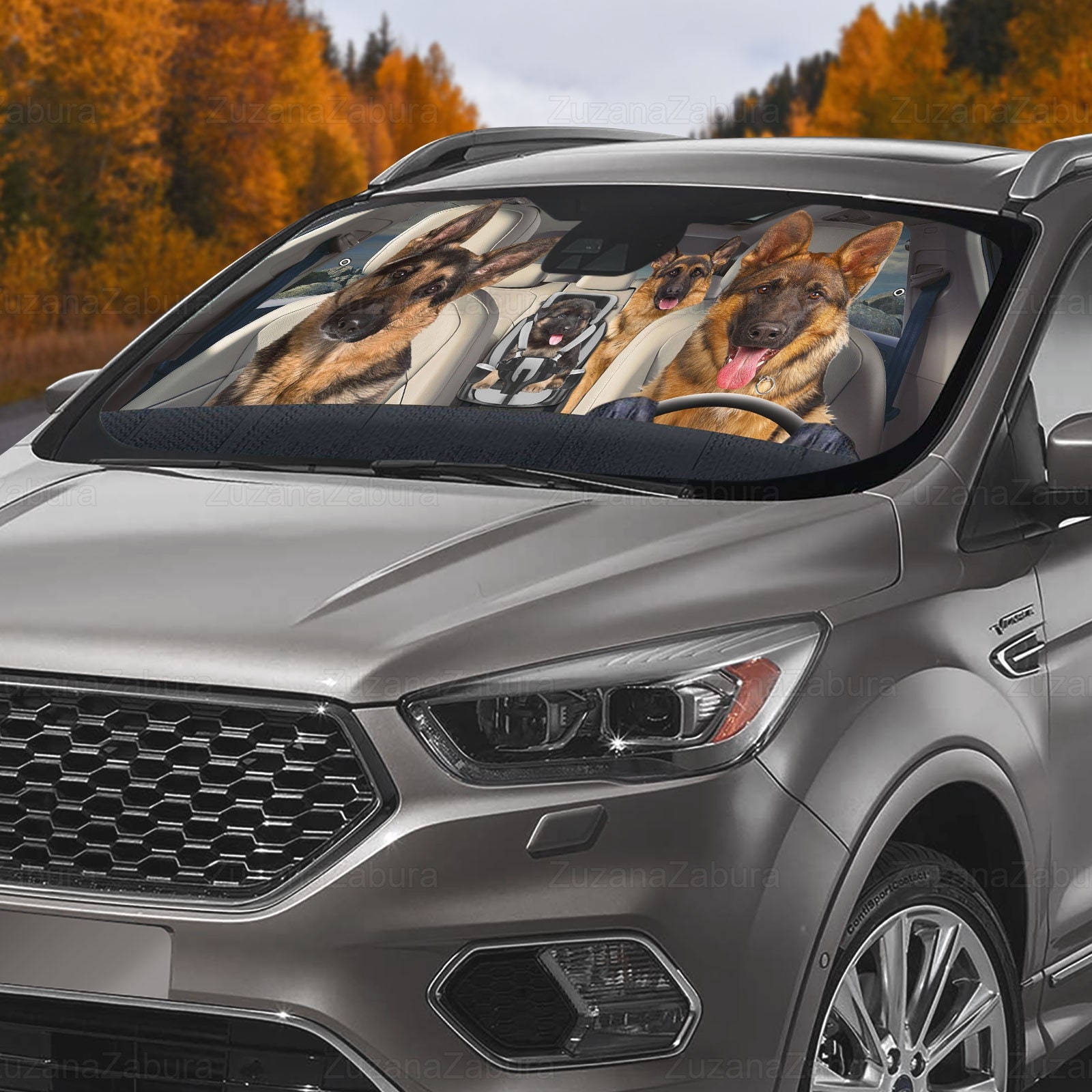German Shepherd Car Sunshade, German Shepherd Sunshade, Dogs Family ...