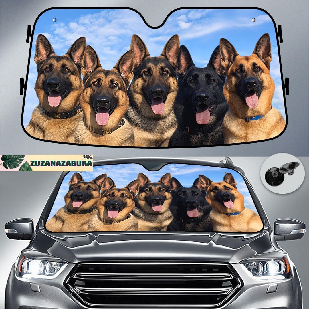 German Shepherd Car Sun Shade, Shepherd Sunshade, Car Windshield Cover ...