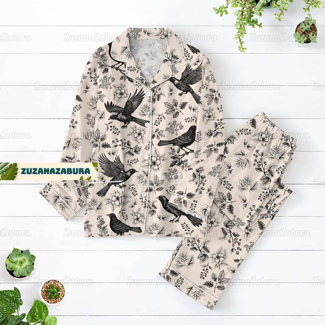 Starling Bird Pajamas Set, Starling Bird Shirt, Starling Bird Pajamas ...