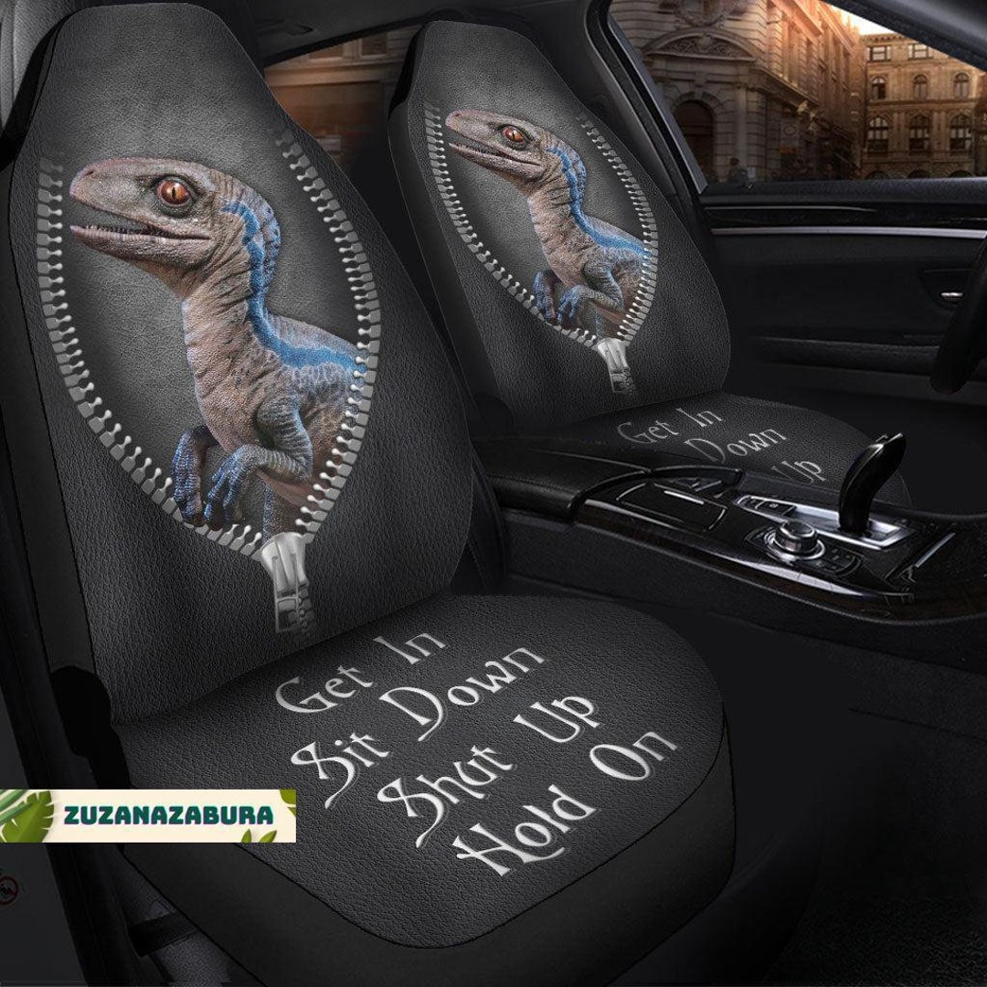Dinosaur Car Seat Cover, Animal Car Decoration, Velociraptor Dinosaur ...
